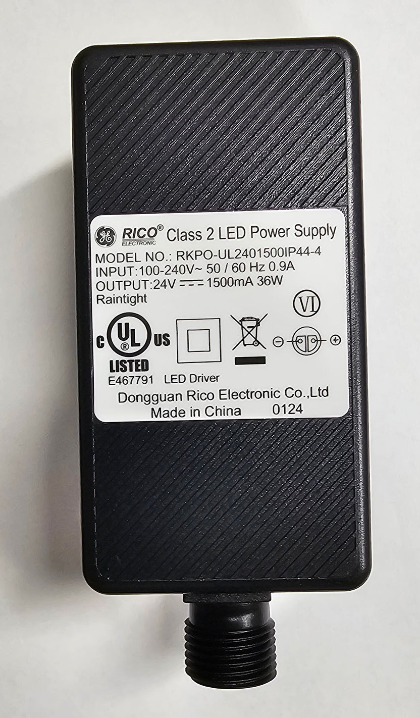 Dongguan RICO Electronic - Power Supply 24v 1500mA RKPO-UL2401500IP44- – Spectrum Laser Lights