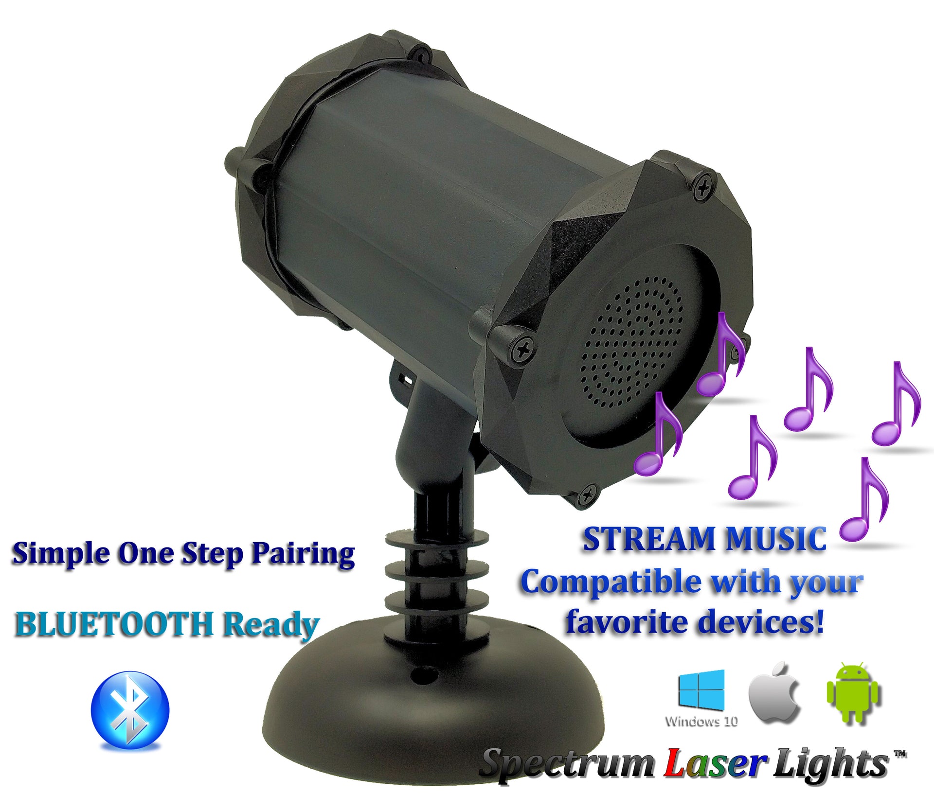SL-47 White Laser Light - Full 7 Color Spectrum with Bluetooth Speaker ...